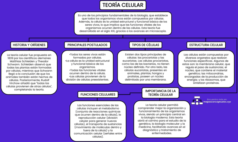 Mapas conceptuales de la Teoría Celular 【Descargar】